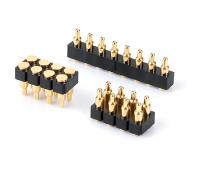 China 2.54mm H3.5mm 12pin Male Pogo pin connector Dual Row black Plastic Straight Dip pcb for sale