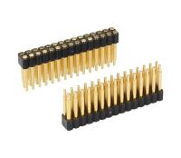 China 2.54mm H3.5mm 12pin Male Pogo pin connector Dual Row black Plastic Straight Dip pcb for sale