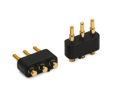 China 3.0mm pitch 3pin Gold Plated SMT Type Automotive Brass Pogo Pin Connector for pcb for sale