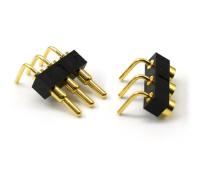 China 3.0mm pitch 3pin Gold Plated SMT Type Automotive Brass Pogo Pin Connector for pcb for sale