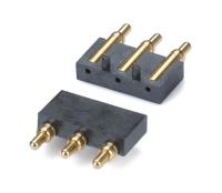 China 2.5mm Pitch Brass C6801 3 Pin SMT Type Male header Pogo Pin Connector black plastic for sale