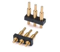 China Single Row 3pin 1.5mm Dip Type Gold Plated Brass Pogo pin Connector 2.54mm pitch for sale