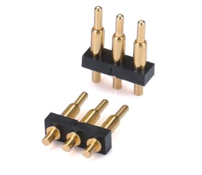 China Single Row 3pin 1.5mm Dip Type Gold Plated Brass Pogo pin Connector 2.54mm pitch for sale