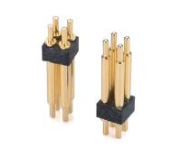 China Single Row 3pin 1.5mm Dip Type Gold Plated Brass Pogo pin Connector 2.54mm pitch for sale