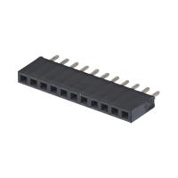 China Female Header Connector 1*40 PA6T Black Right Angle Connector 2.54mm Pitch H8.5mm for sale