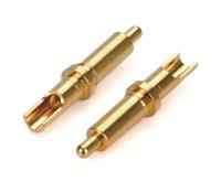 China Male Solder 9.5mm Pogo Pin Connector Brass 3.2mm Heigh Spring Loaded Gold Plated for sale