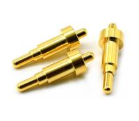 China Male Solder 9.5mm Pogo Pin Connector Brass 3.2mm Heigh Spring Loaded Gold Plated for sale