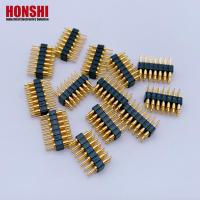 China Customized 2.0mm Pitch Brass Pogo Pin 2row 14Pin Spring Loaded Connectors Male Gender for sale