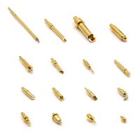 China Male Through Hole Type Spring Loaded Pin Connector Brass Pogo Pin 120g Spring Force for sale