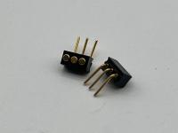 China 1.27mm 3pin Right Angle Dip Type Brass Spring Loaded Magnetic Pogo Pin Connector for sale