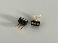 China 1.27mm 3pin Right Angle Dip Type Brass Spring Loaded Magnetic Pogo Pin Connector for sale