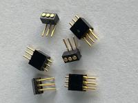 China 1.27mm 3pin Right Angle Dip Type Brass Spring Loaded Magnetic Pogo Pin Connector for sale