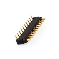 China 2.54mm pitch 10pin Right Angle Male Brass Spring Loaded Magnetic Pogo Pin Connector for sale