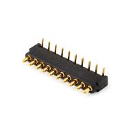 China 2.54mm pitch 10pin Right Angle Male Brass Spring Loaded Magnetic Pogo Pin Connector for sale