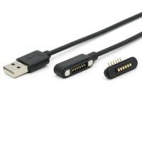 China IP67 Waterproof PCB Female Pogo Pin Connector Magnetic Cable with Gold Flash Plating and 50mohm Max Contacts Resistance for sale