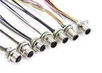 China M12 Series Circular Wire Connector Socket 12 pin Rear Screw Panel Mounting for sale