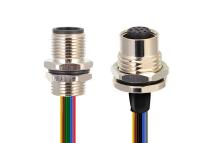 China M12 Series Circular Wire Connector Socket 12 pin Rear Screw Panel Mounting for sale