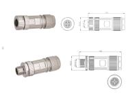 China Circular M12 X Code Connector Ethernet 8 Pin Male Female Plug Connector Screw assembly for sale