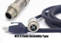 China Circular M12 X Code Connector Ethernet 8 Pin Male Female Plug Connector Screw assembly for sale