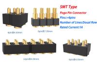 China 6pin Female Pogo Pin Connector And Spring Contact Connector For Smd Pcb Customizable for sale