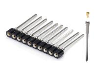 China Dual Row PCB Round Pin Header Connector Machined Female Header 1.27mm 2.0mm 2.54mm for sale