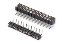 China Dual Row PCB Round Pin Header Connector Machined Female Header 1.27mm 2.0mm 2.54mm for sale