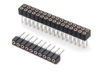 China 2.0mm Machined Round Female Pin Header Connector Dual Row PCB H2.8mm 7.4mm for sale
