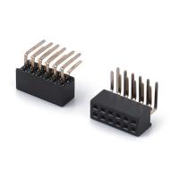China 1.0 Female Header Dip Double Row Straight PA6T Black 2pin-100pin Board To Board connector for sale