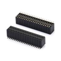 China 1.0 Female Header Dip Double Row Straight PA6T Black 2pin-100pin Board To Board connector for sale