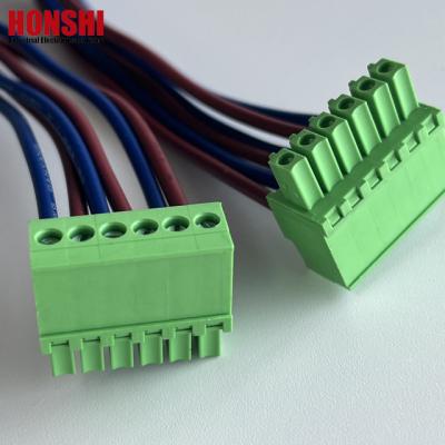 China 3.5mm Female Pluggable Terminal Block Wire And Cables Assembly Manufacturer Wiring Harness for sale