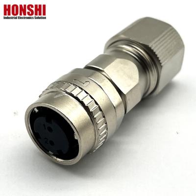 China DDK CM10 Series 2Pin Circular Connectors Female Solder Type One Touch Locking Small Size for sale