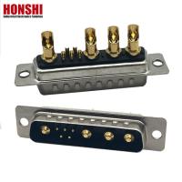 China 9w4 Solder Wire Communication D Sub Connector Gold Plated Male Mixed High Current 5+4 Core for sale