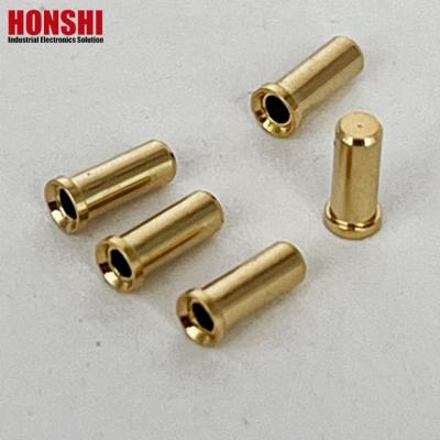 China 2.32mm Circular Connector Crimp Contacts Female Brass Pin Gold Plated Connector Pin for sale