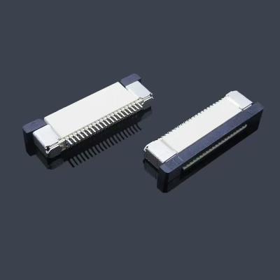 China Ffc / Fpc 0.5mm 1.0mm Pitch 10 18 20 30 40 50 Pin Half Coverage Bottom Upper Contact Connector for sale