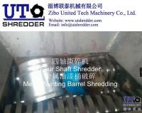 China hot sale metal bucket shredder, four shaft shredder from UT machinery co. painting barrel crusher, metal crusher factory for sale