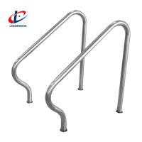 China Overflow Pools Custom Metal Tube Bending Handrails with Cross Grating for sale