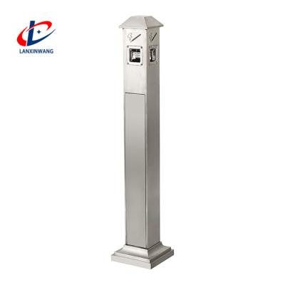 China Custom Metal Freestanding Ashtray Column Fabrication for Waste Collection for sale