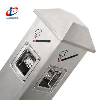 China Custom Metal Freestanding Ashtray Column Fabrication for Waste Collection for sale