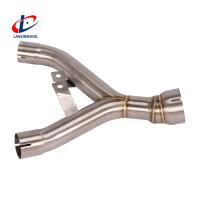 China Y Shaped Motorcycle Mid Pipe Link Downpipe For Dual Exhaust Systems for sale