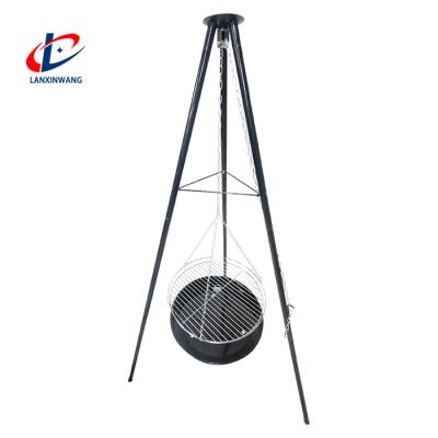 China Tripod Mounted Hanging Barbecue Grill Custom Removable for Outdoor Cooking for sale