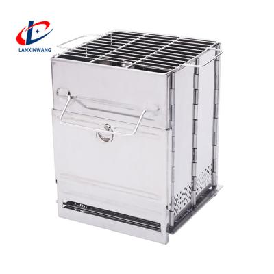 China Custom Folding Stainless Steel Barbecue Grill for Outdoor Wood Fired Cooking for sale