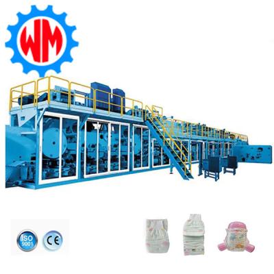 China 800pcs/Minute Baby Diaper Production Line Full Servo Diaper Manufacturing Equipment for sale
