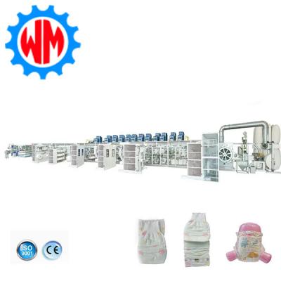 China High Efficiency Baby Diaper Machine Low Noise Diaper Manufacturing Plant for sale