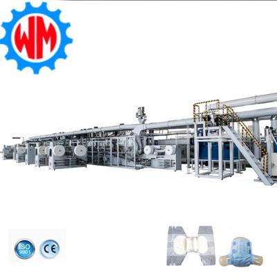 China Stable 90% Efficiency Adult Diaper Machine Fluff Pulp Diaper Production Line for sale