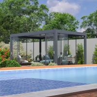 China Privacy Aluminium Pergola 4m X 3m 3x3 Louvered Roof Bioclimate  Room Partition for sale