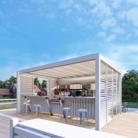 China Bioclimate 3x4 3x3 Louvered Roof Garden Aluminium Pergola For Privacy for sale