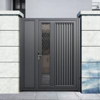 China External Aluminium Sliding Doors Powder Coated Aluminum Entry Gates Adjustable Louvers Or Retractable Canopy for sale