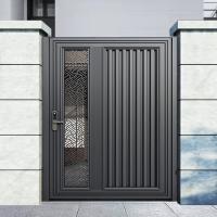 China External Aluminium Sliding Doors Powder Coated Aluminum Entry Gates Adjustable Louvers Or Retractable Canopy for sale