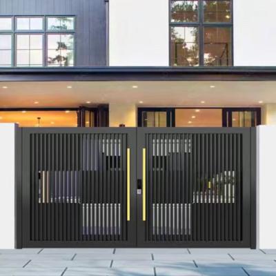 China Chinese Square Powder Coated Aluminium Sliding Gates / Black Aluminum Fence Gate for sale