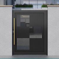 China Chinese Square Powder Coated Aluminium Sliding Gates / Black Aluminum Fence Gate for sale